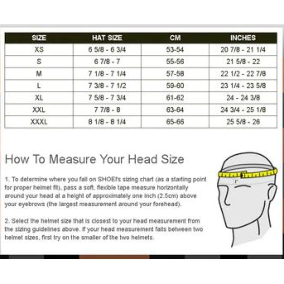 Accurately Fit Your Helmet with Schutts Sizing Charts Accurately Fit ...